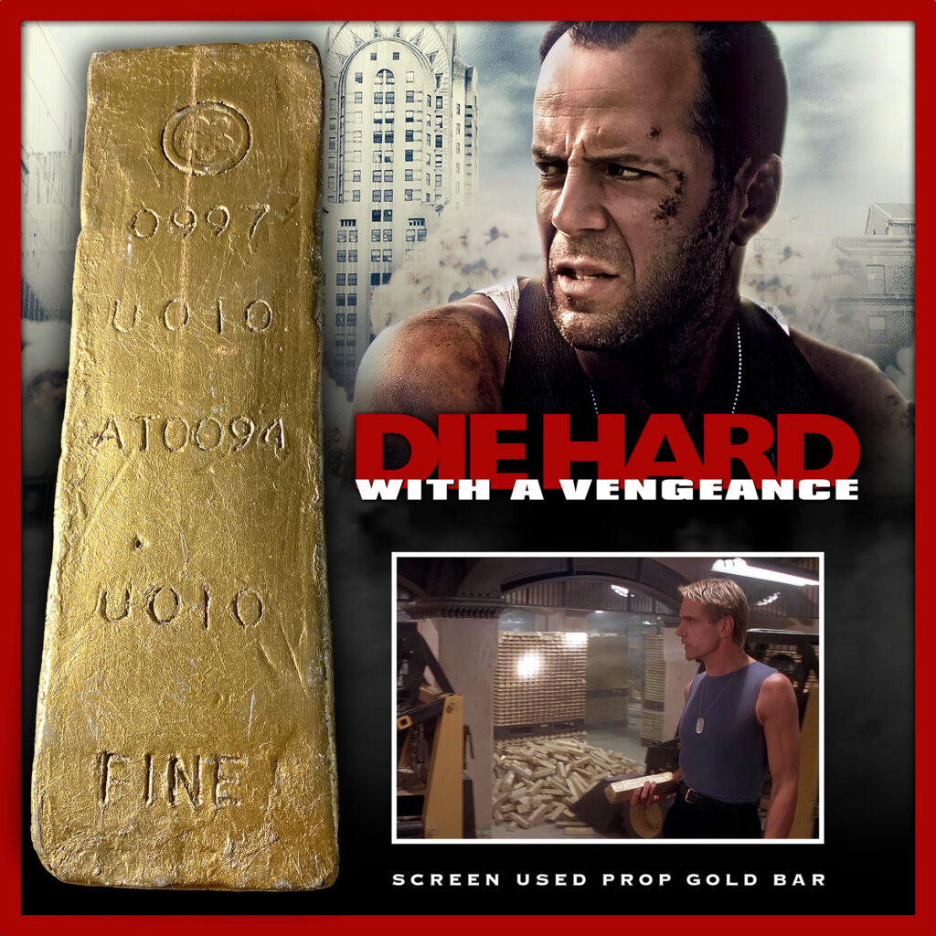 DIE HARD 3 - Screen Used Prop Gold Bar - Anchored Props